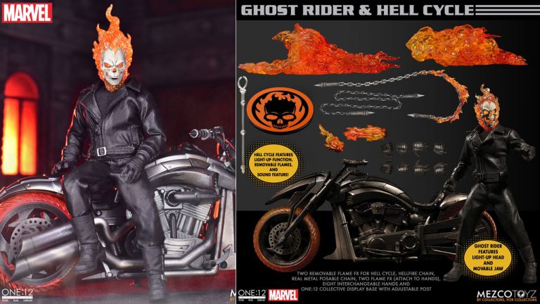 Mezco Ghost Rider Hell Cycle One12 Set Preorder | ActionFiguresDaily.com